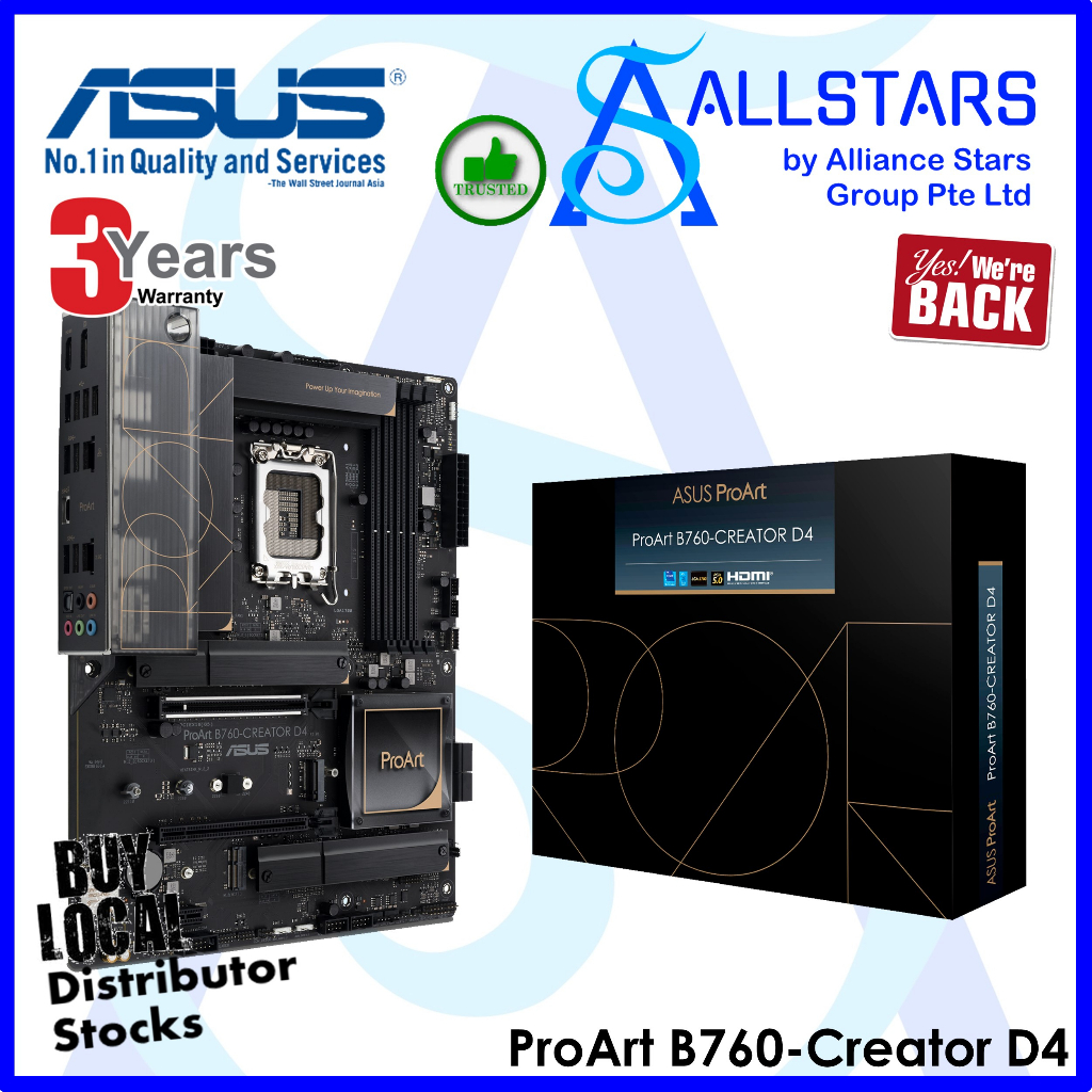 ASUS ProArt B760-Creator D4 Intel B760 LGA1700 Mainboard (PROART B760 ...