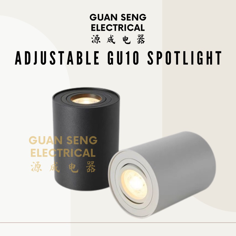 LED GU10 Adjustable Surface Spotlight Black White | Guan Seng ...