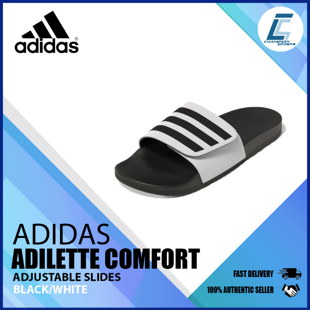 Adidas Mens Adilette Comfort Adjustable Slides (GZ8950) | Shopee Singapore