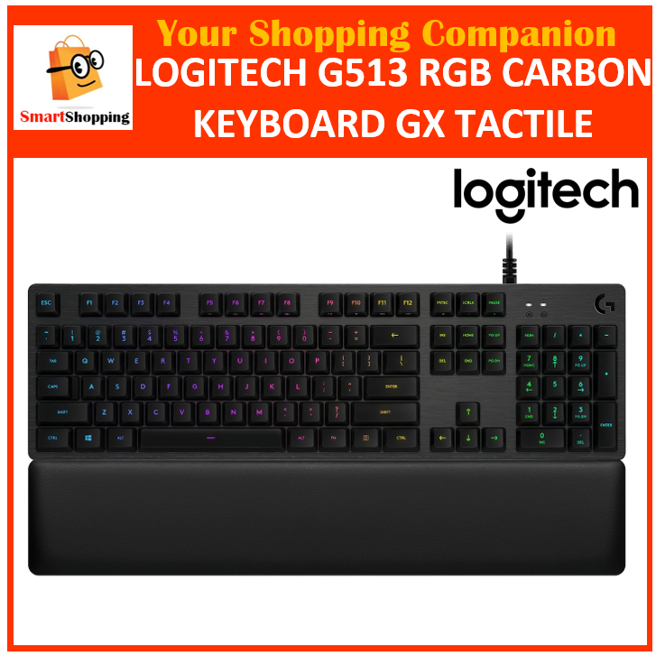Logitech G513 Lightsync Rgb Gaming Keyboard With Palmrest Carbon Brown Gx Tactile Key Switch 920