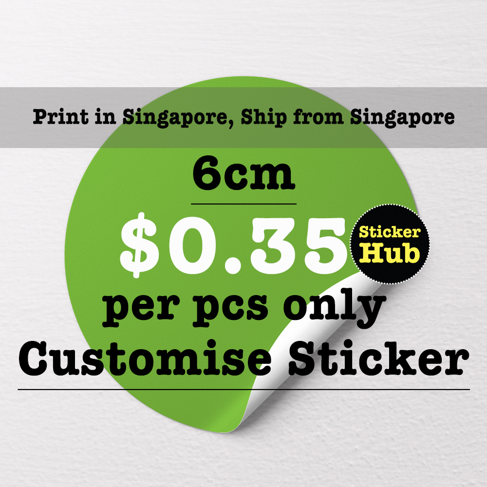 Customised Custom Sticker Label Printing Adhesive - 6cm | Shopee Singapore
