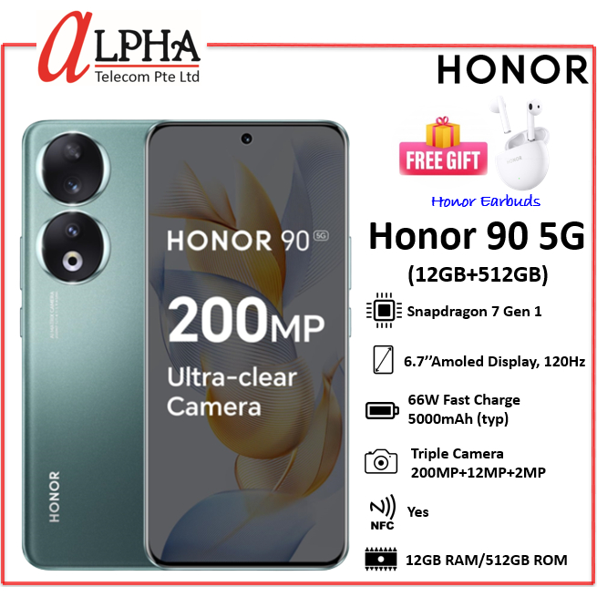 HONOR 90 5G 19(12+7)GB+512GB | 200MP Super Sensing Camera | Risk Free Dimming Eye Protection ...