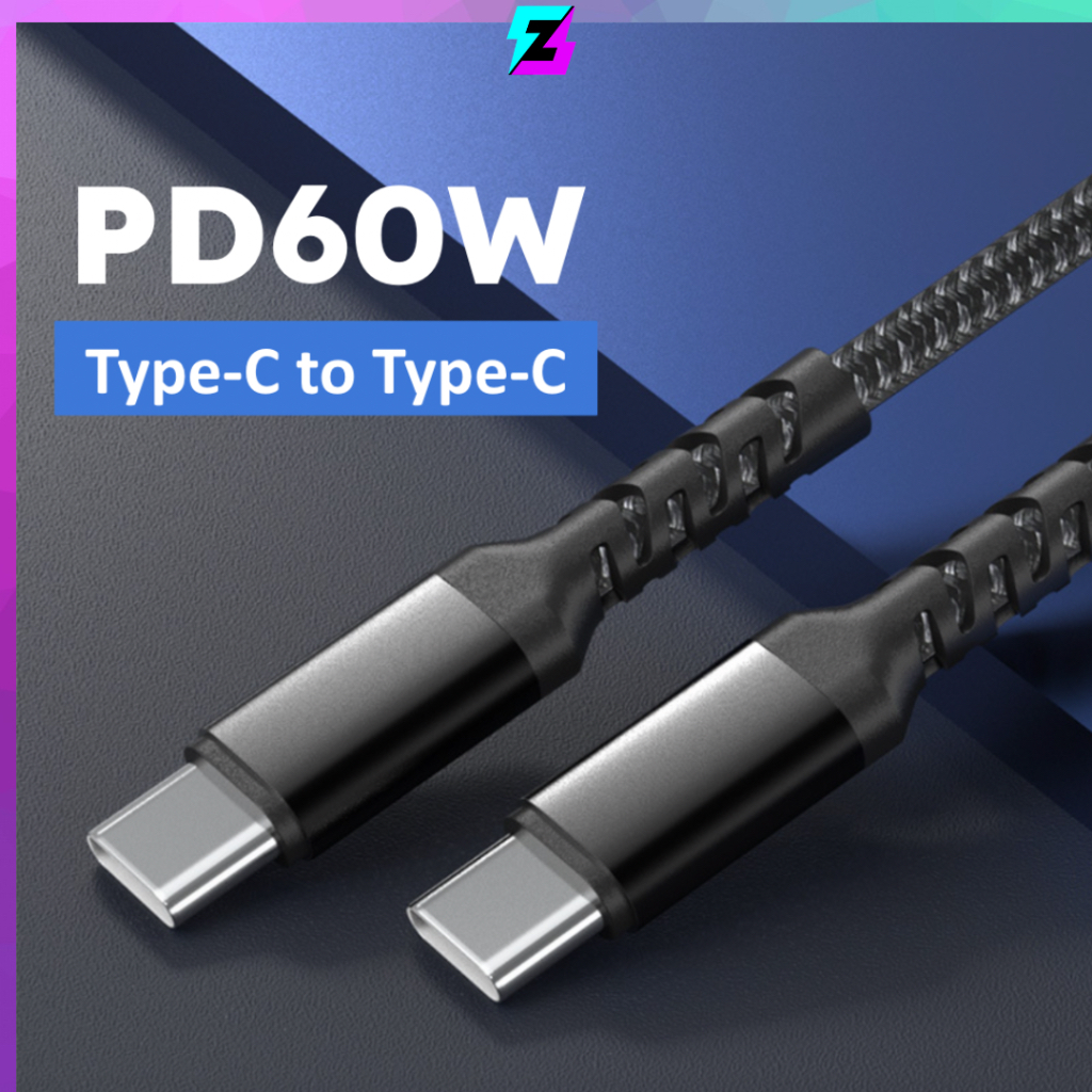 [SG Ready Stock] Z Tech Type-C to Type-C Durable Cable Support PD60W ...