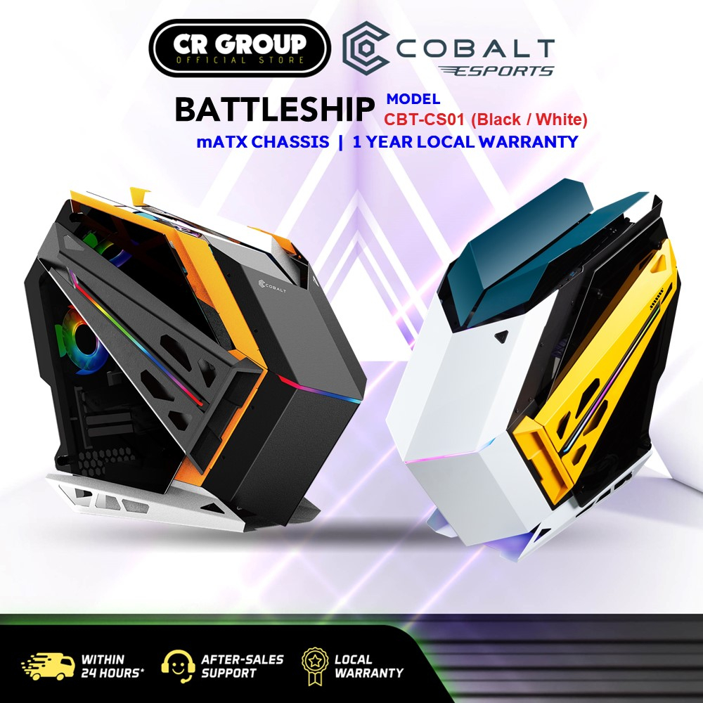 COBALT Battleship Gaming Chassis - Mid-tower ATX Case - ARGB - (CBT ...