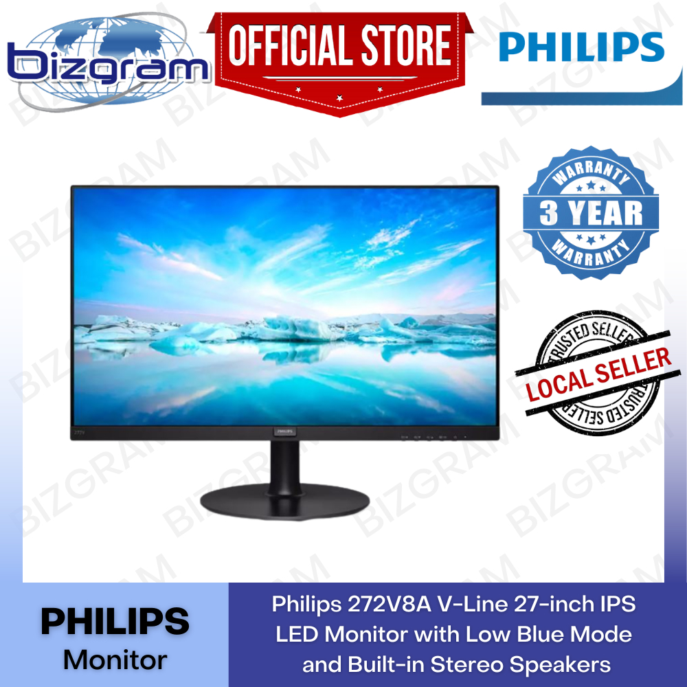 Philips 272V8A V-Line 27-inch IPS LED Monitor with Low Blue Mode and ...