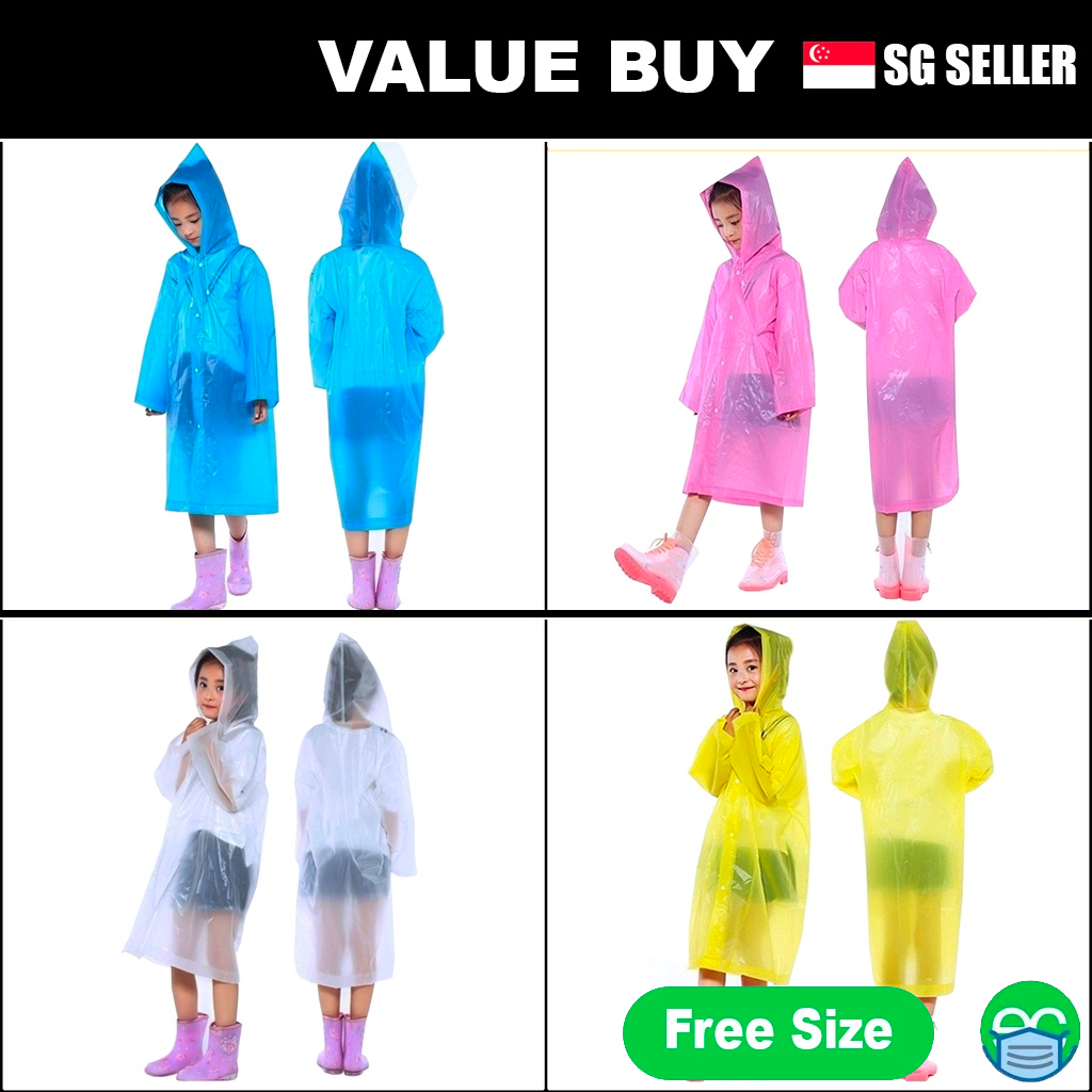 [SG LOCAL] Waterproof Lightweight EVA Raincoat unisex for KIDS poncho ...