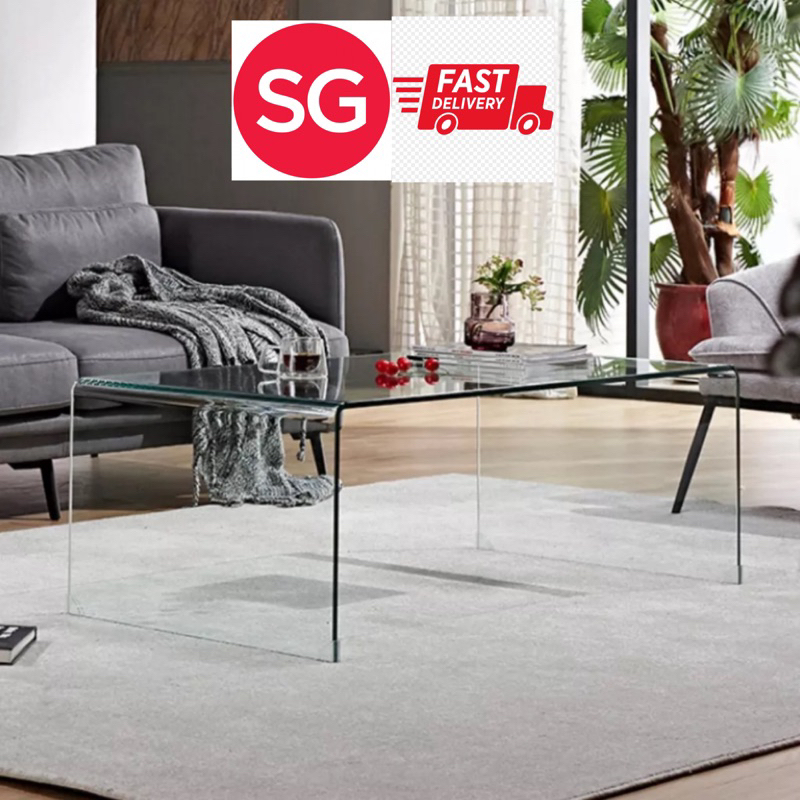 SG DELIVERY Jek Coffee table glass living room simple modern small ...