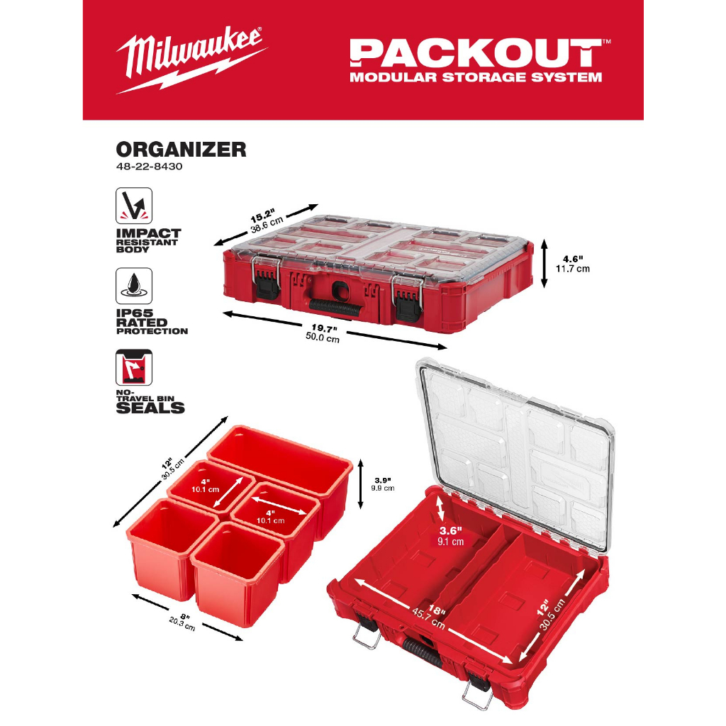 Milwaukee PACKOUT™ Organizer ( 48-22-8430 ) | Shopee Singapore