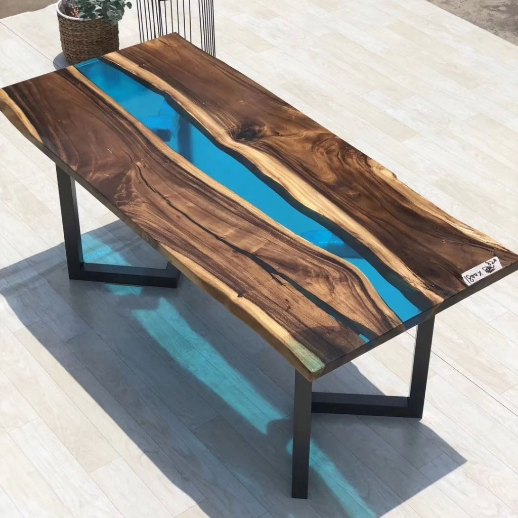 ELIX Solid Suar Wood Epoxy River Table | Shopee Singapore