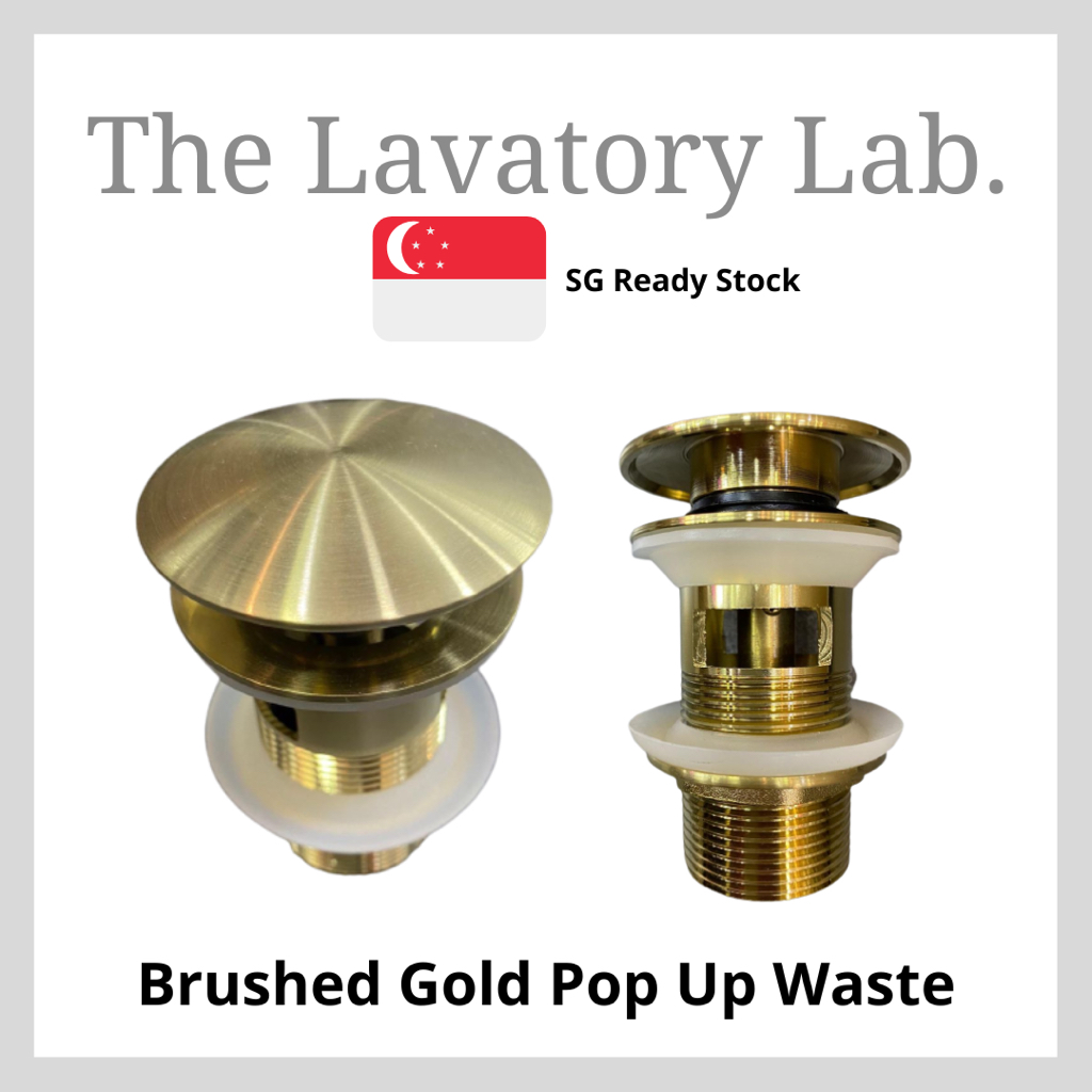 [SG Ready Stock] Matt Gold Pop Up Waste for Basin (With overflow ...
