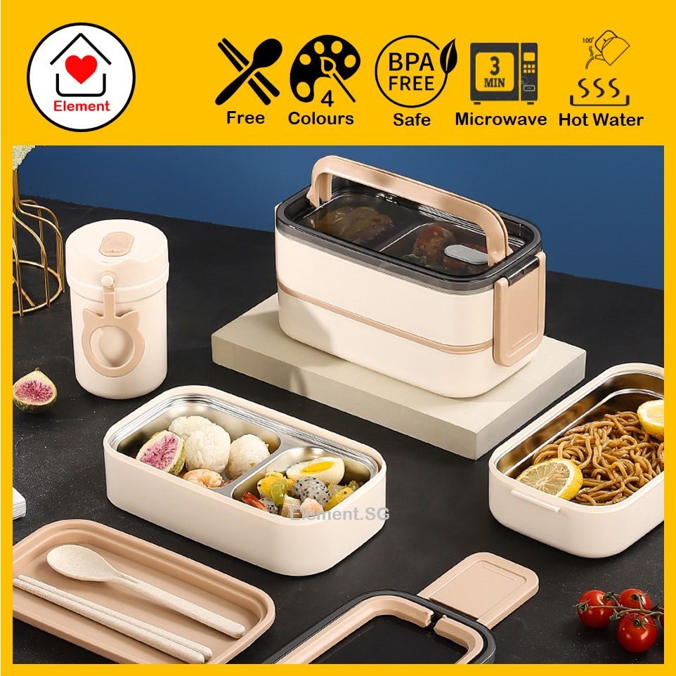 [SG Seller] 2 Tier Stainless Steel Lunch Box | Shopee Singapore