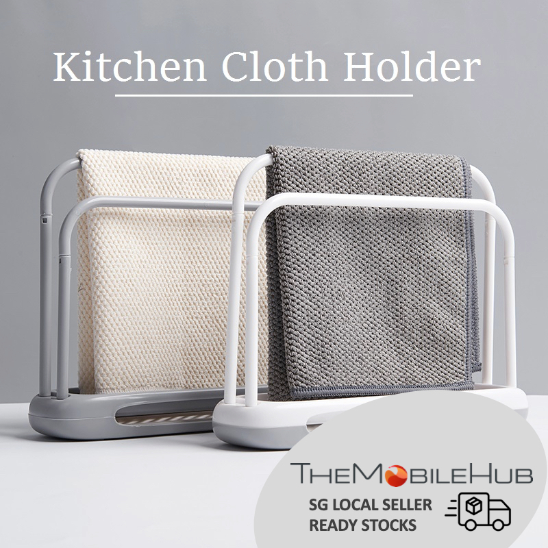 Kitchen Dish Cloth Rag Towel Holder Drying Rack Hanging Stand Wet Cloth ...