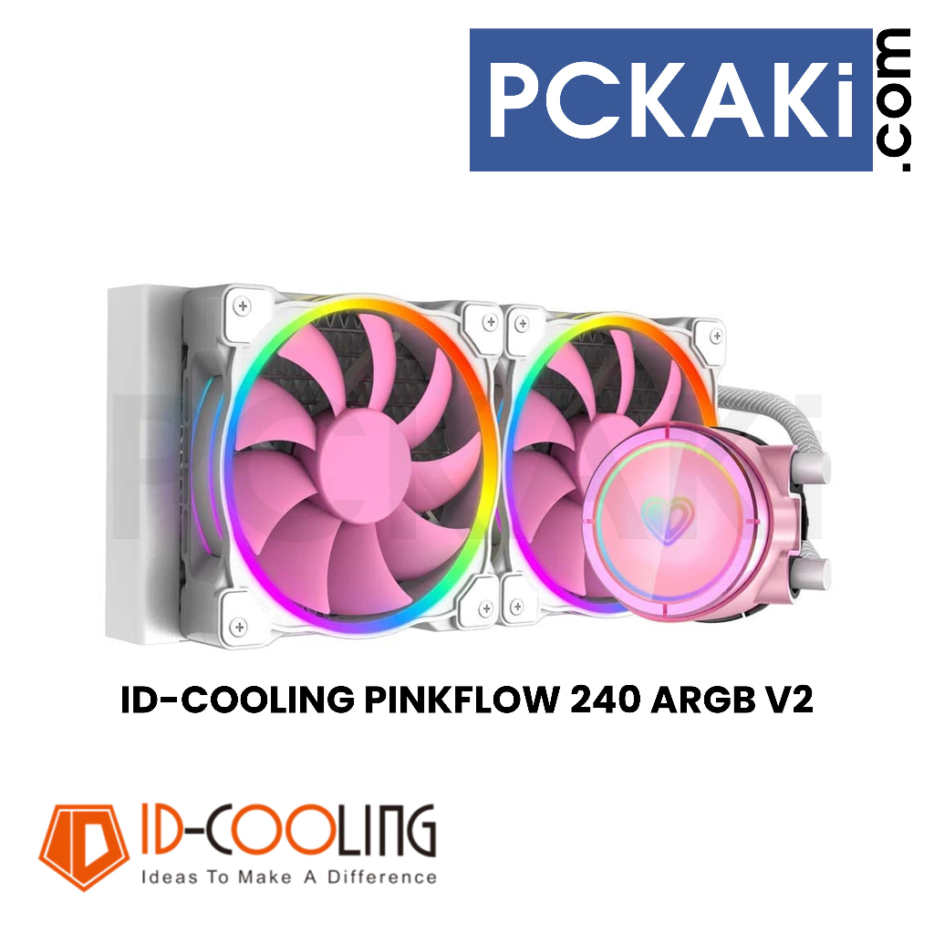 ID-COOLING PINKFLOW 240 ARGB V2 AIO CPU Liquid Cooler | 2x 120mm RGB ...