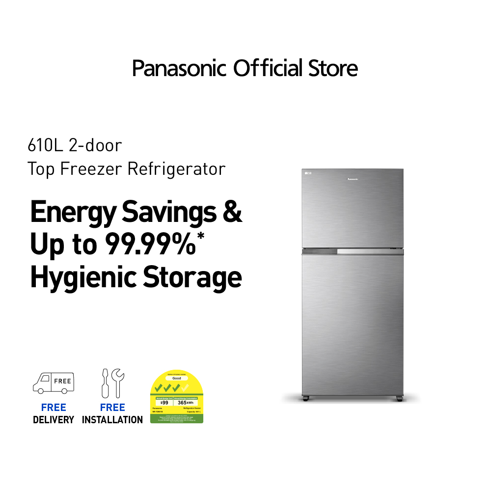 Panasonic 610L 2 Doors Refrigerator with Jumbo Freezer NR-TZ601BPSS ...