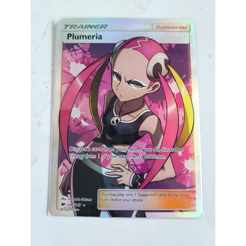 Pokemon plumeria full art trainer supporter burning shadow card ...