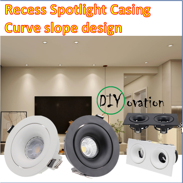 [Designer Series] GU10 Recess spot light fitting/ Anti glare Curve ...
