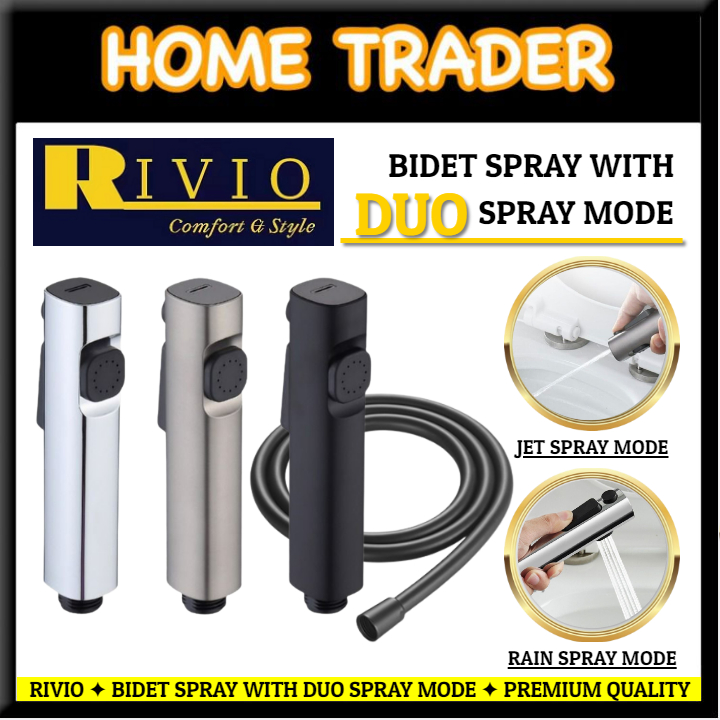 RIVIO BIDET SPRAY DUO SPRAY MODE CHROME GUN METAL BLACK RV-BD001 ...