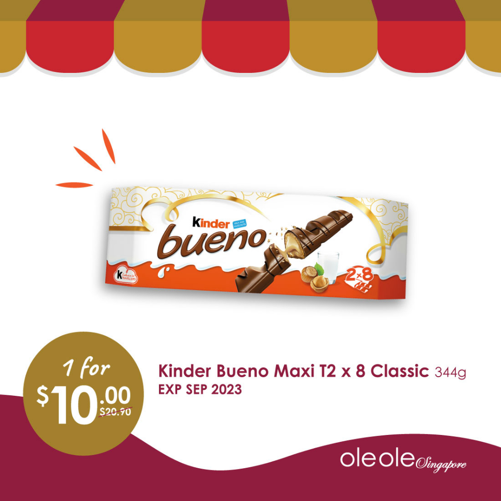 Kinder Bueno Maxi T2x8 Classic 344g | Shopee Singapore
