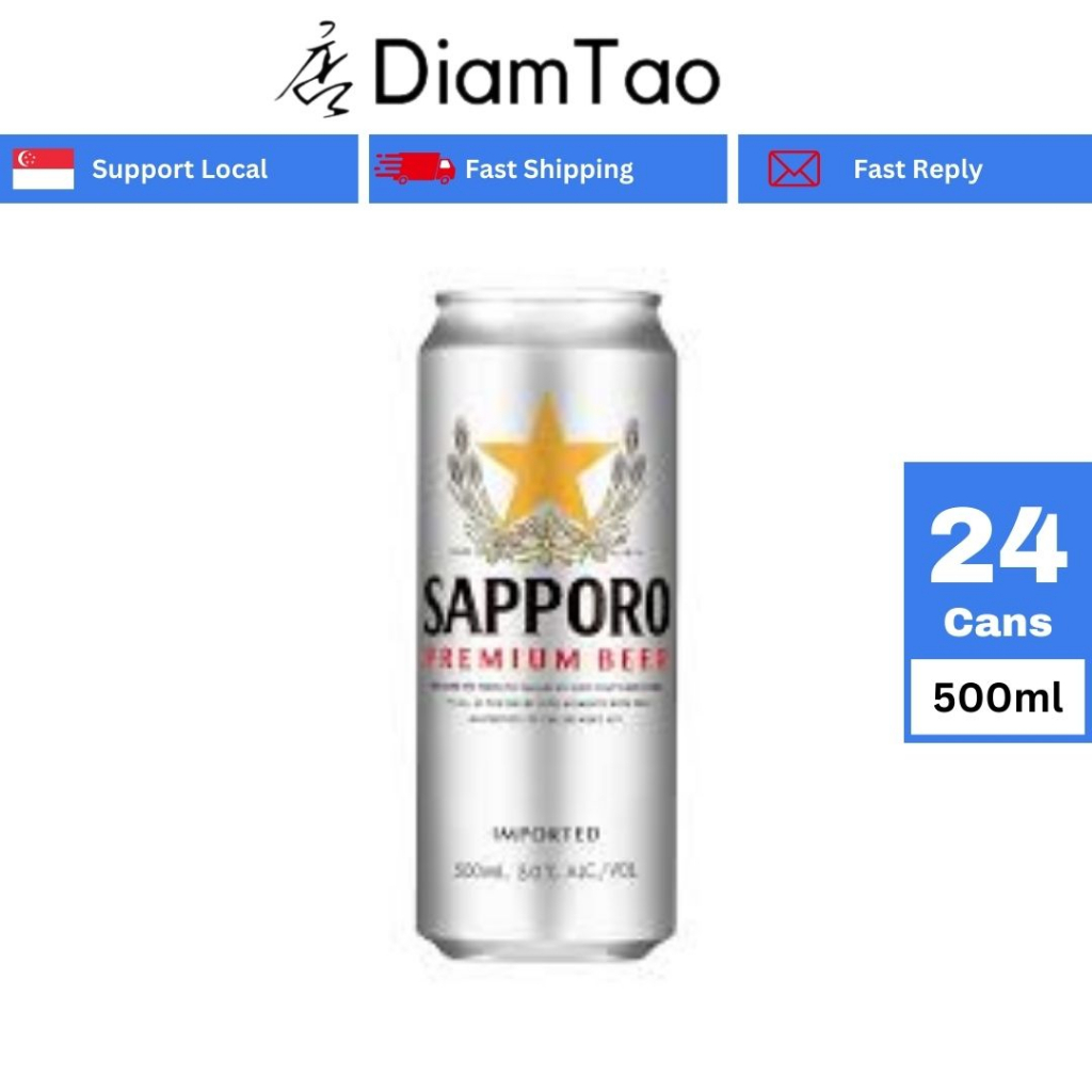 Sapporo Premium Can Beer 500ml x 24 Cans (BBD: May 2025) | Shopee Singapore