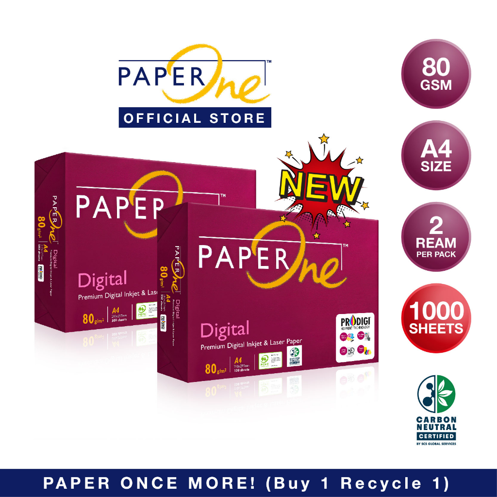 PaperOne™ Digital Premium Quality 85gsm / 80gsm Carbon Neutral Copy ...