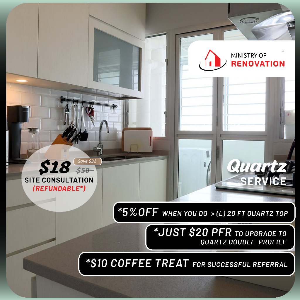 [Ministry of Renovation] HDB BTO Resale Quartz Table Top Fabrication ...