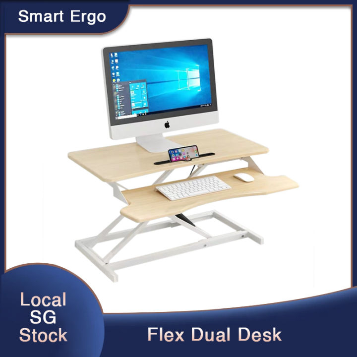 Smart Ergo Upgraded Desk Converter with hydraulic lift | Ergonomic ...