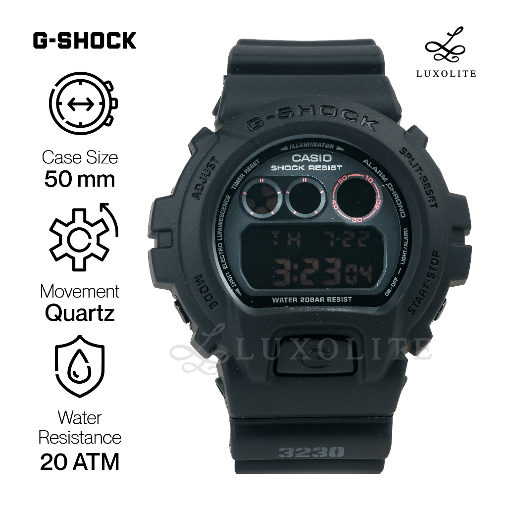 [Luxolite] Casio G-Shock DW-6900MS-1DR Military Digital Display Black ...