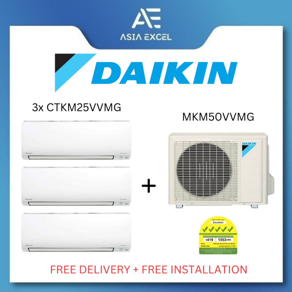 DAIKIN SYSTEM 3 ISMILE SERIES 9000 BTU WIFI AIR CONDITIONER (3X ...