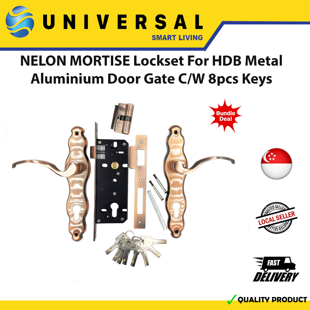 [SG SHOP SELLER] NELON MORTISE Lockset For HDB Metal Aluminium Door ...