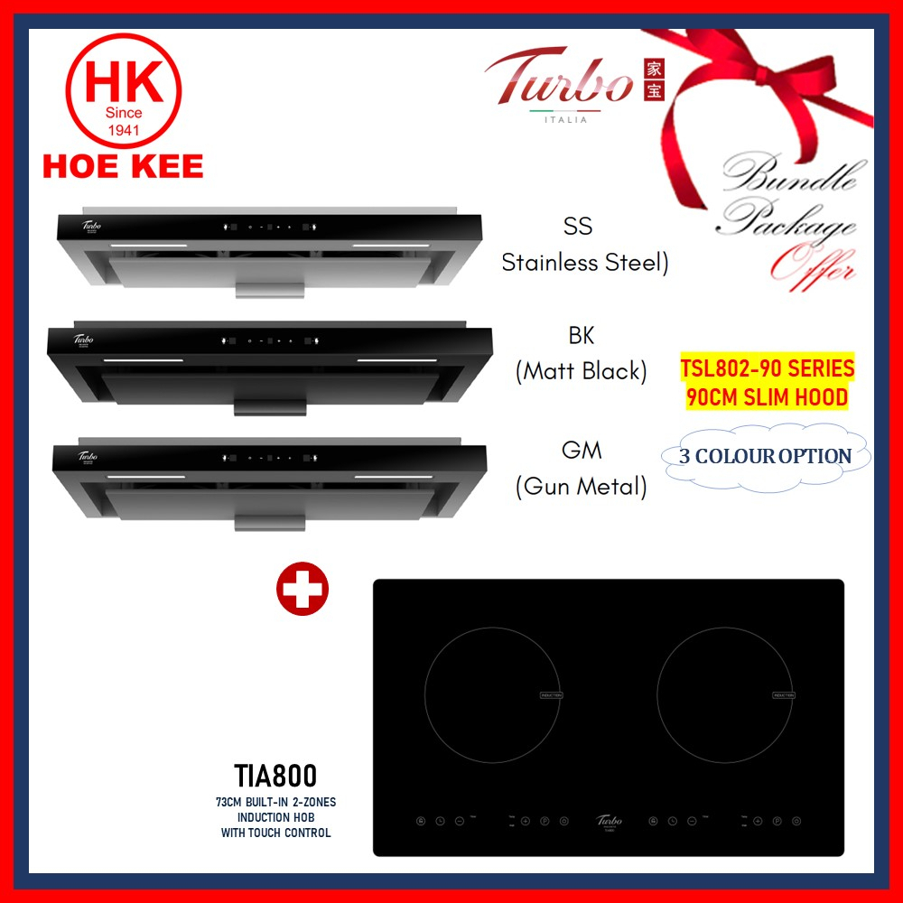 (HOOD+HOB) Turbo Incanto TIA800 73cm 2 Zones Induction Hob +Turbo ...
