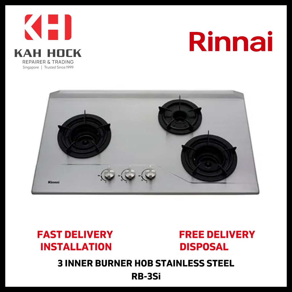 RINNAI RB-3SI 3 INNER BURNER HOB STAINLESS STEEL - 2 YEARS WARRANTY * INSTALLATION AVAILABLE ...