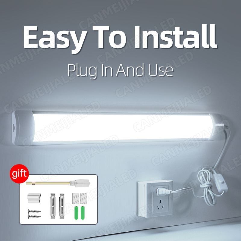 Led Light Tube With Plug 1FT 2FT Table Lamp Study Wall Mounted Lights ...