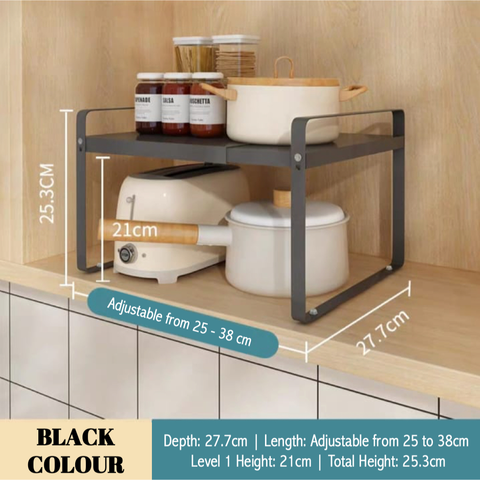 🇸🇬 Ready Stocks | Adjustable Kitchen Cabinet Divider Rack Stand ...