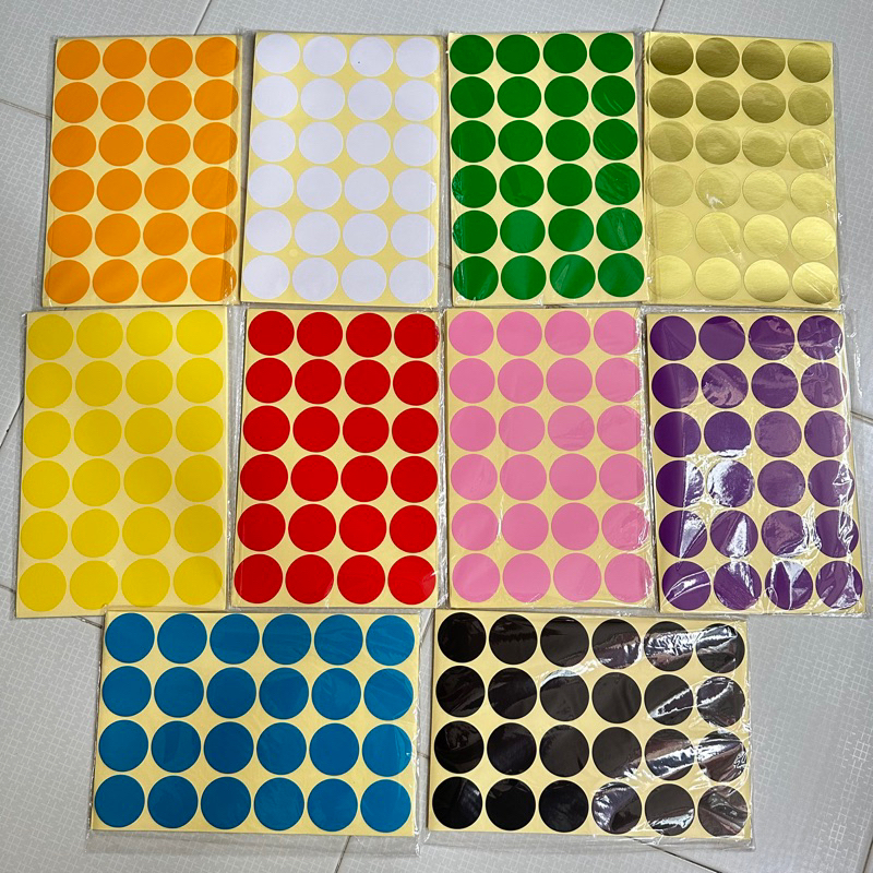 [SG Seller] 32mm 10sheets/pack Mixed Colours Round Stickers - DIY ...