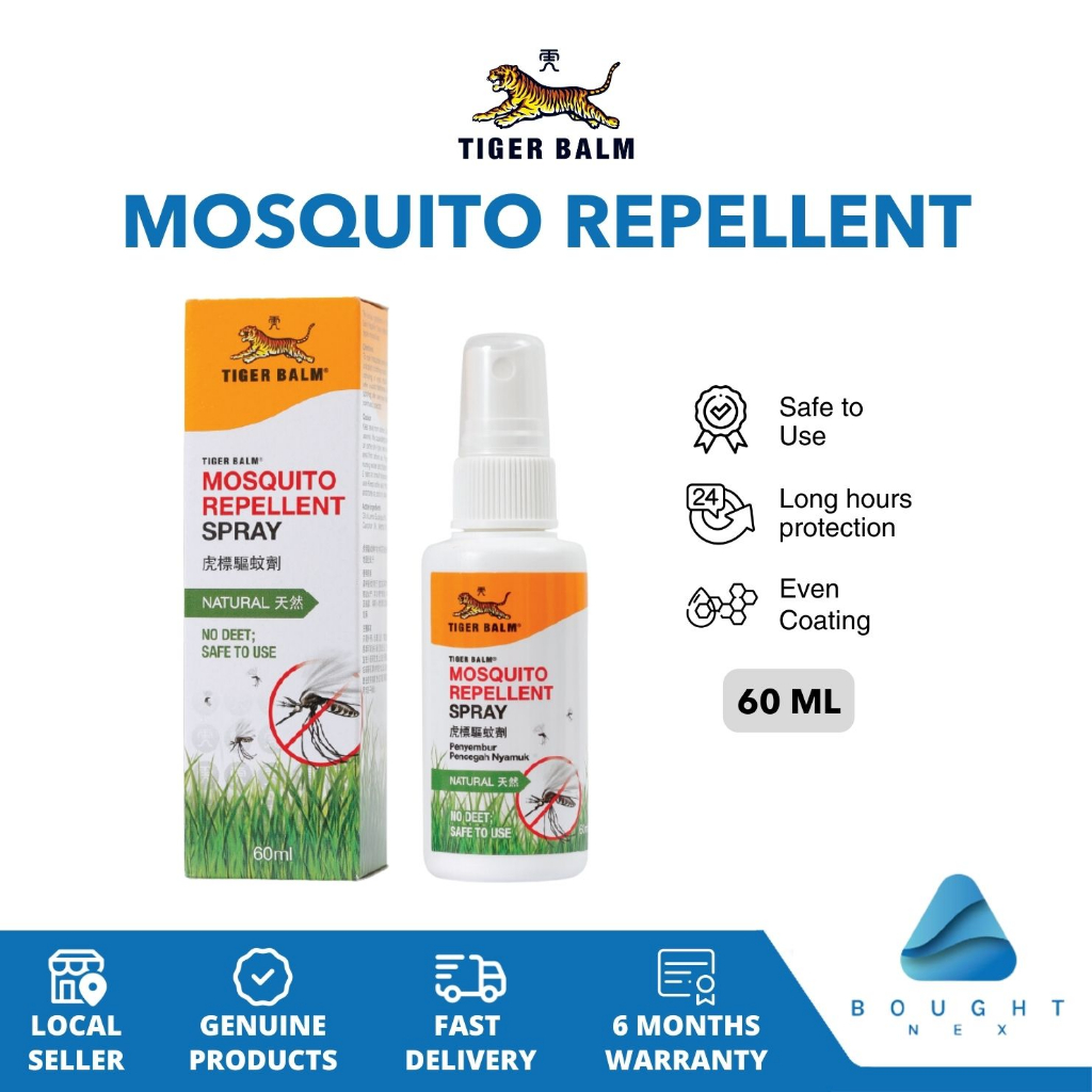 Tiger Balm Mosquito Repellent Spray 60ML Long-Lasting Protection ...