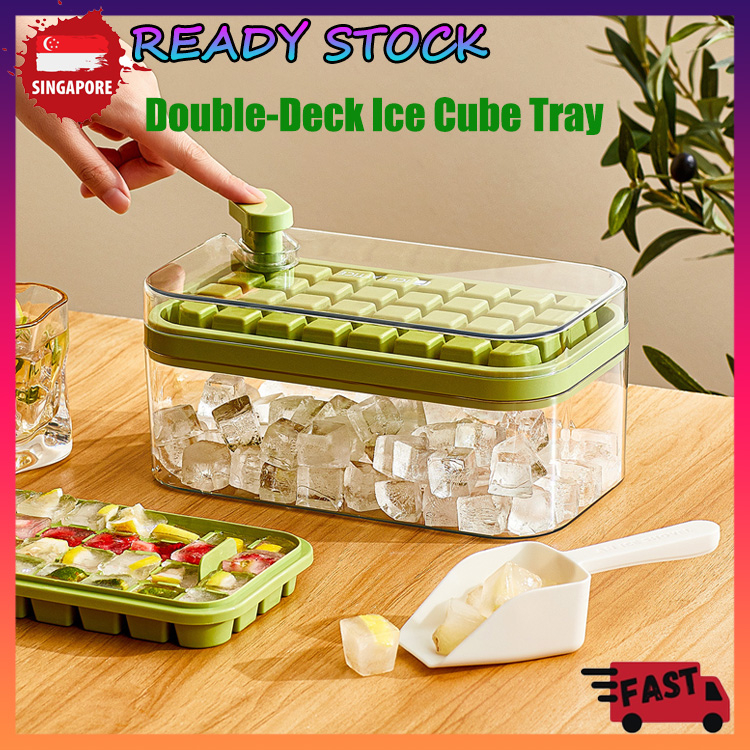 SG [READY STOCK] Stackable Ice Cube Tray Ice Maker Ice Cube Mold Ice ...