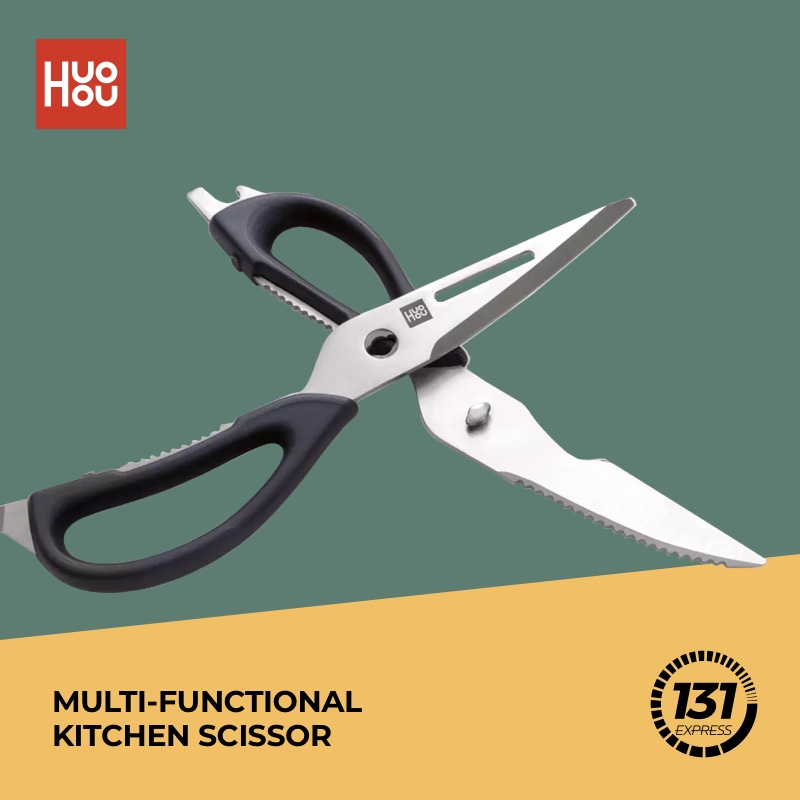 HuoHou Multi-Functional Kitchen Scissors [ Stainless Steel, 30Cr13, Detachable, Washable, Wear ...
