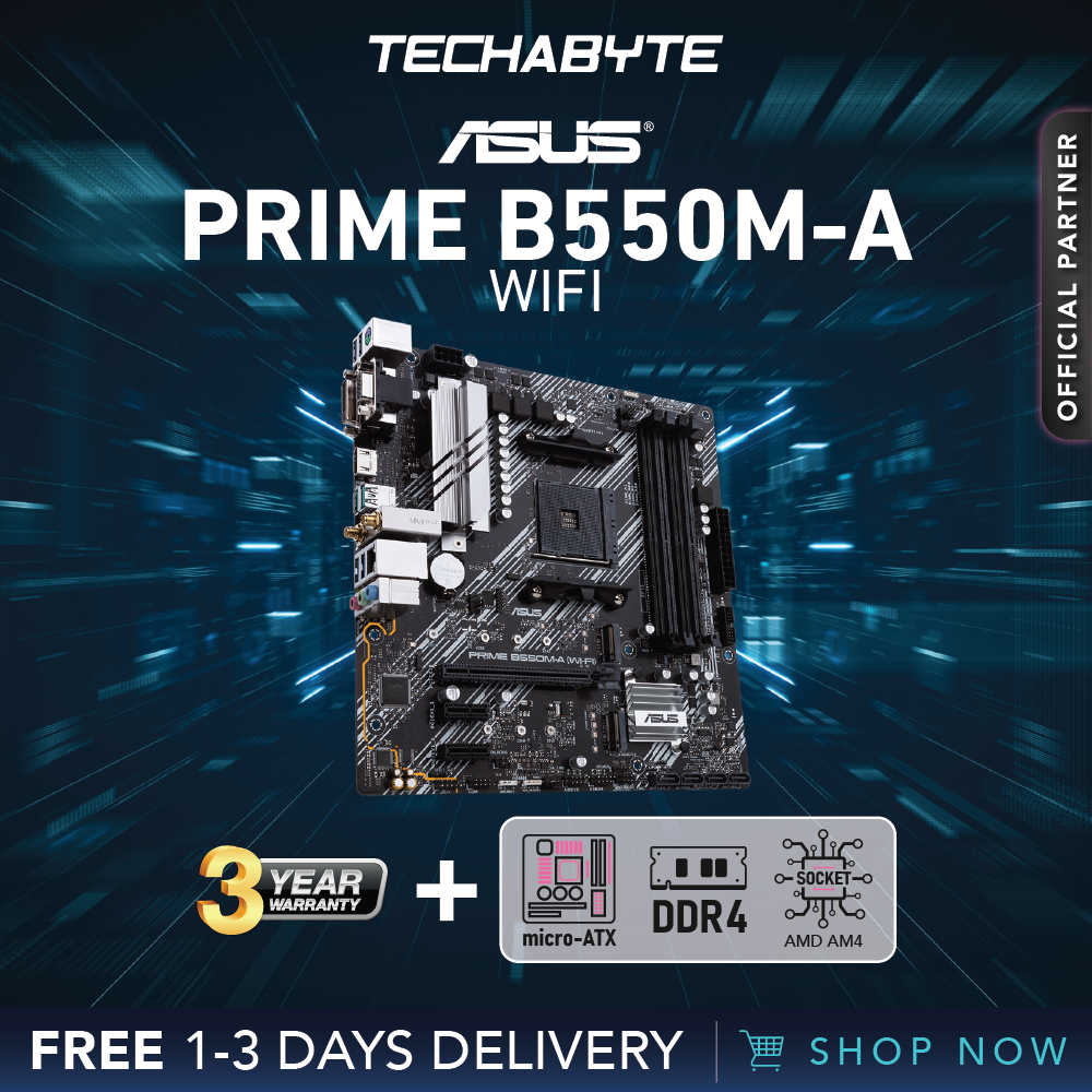 Asus PRIME B550M-A | WI-FI | AMD B550 | Micro ATX | DDR4 Motherboard ...