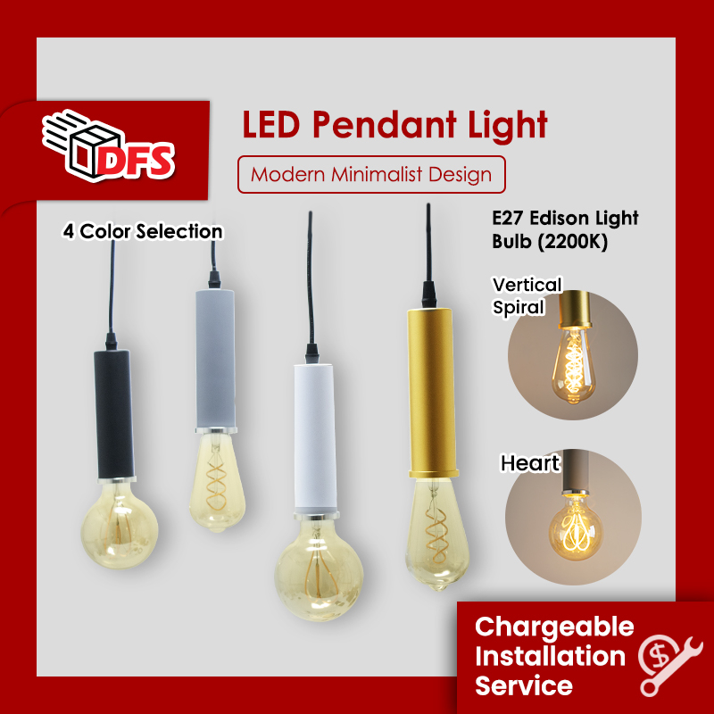 DFS LED Hanging Light with Retro Vintage Edison Bulb | Shopee Singapore