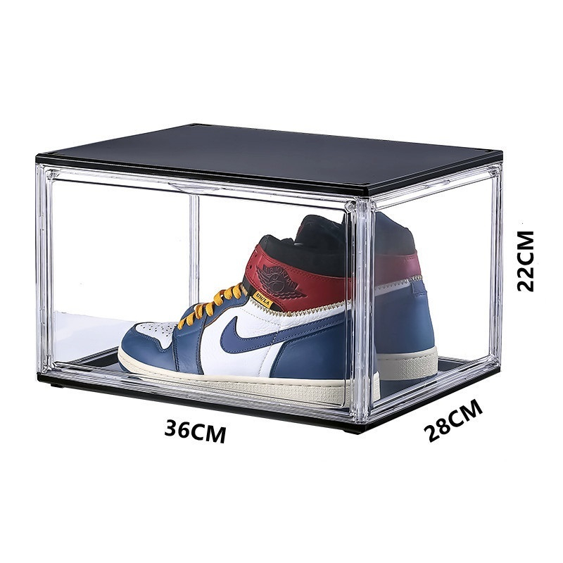 Full Acrylic Front Side Magnetic Door Sneaker Shoe Box Display Case ...