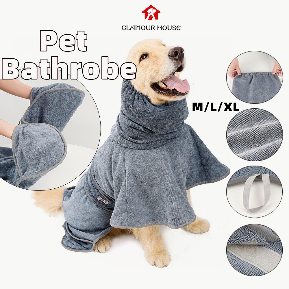 [SG] Pet Bathrobe Microfibre Dog Robe Towel Dressing Gown Super ...