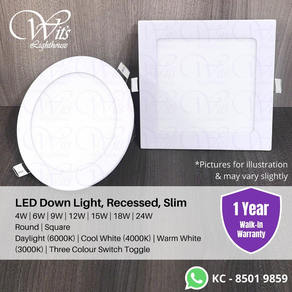 Slim LED Square Downlight Round Downlight Panel Light, 1 Year Local ...