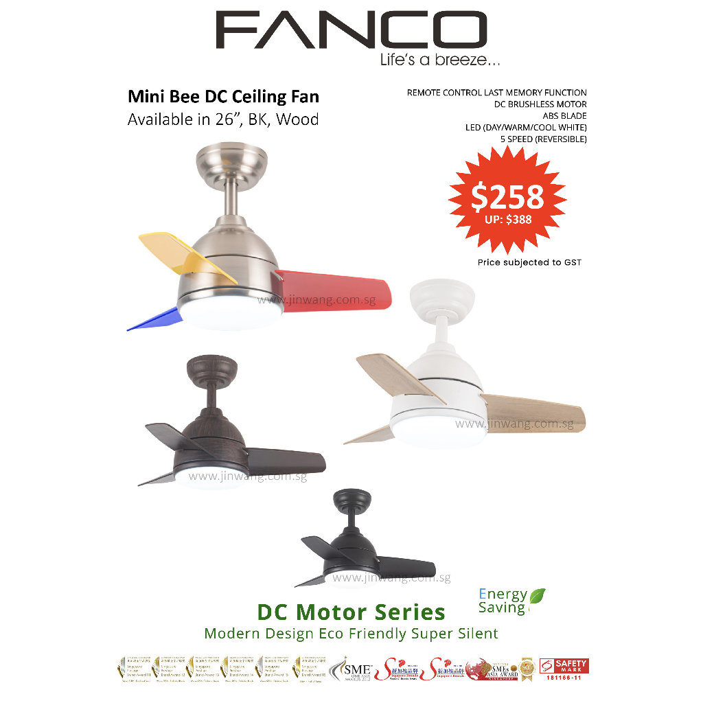 Singapore Authorized Dealer Cute Fan 26in LED Ceiling Fan MINI BEE ...