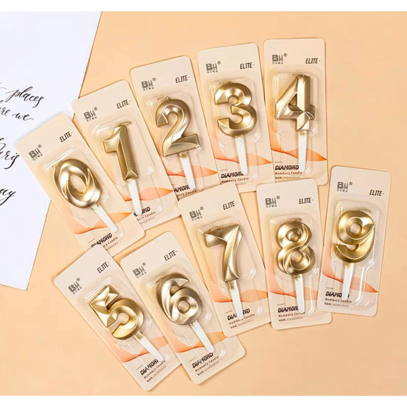GOLD / SILVER Number candles | Shopee Singapore