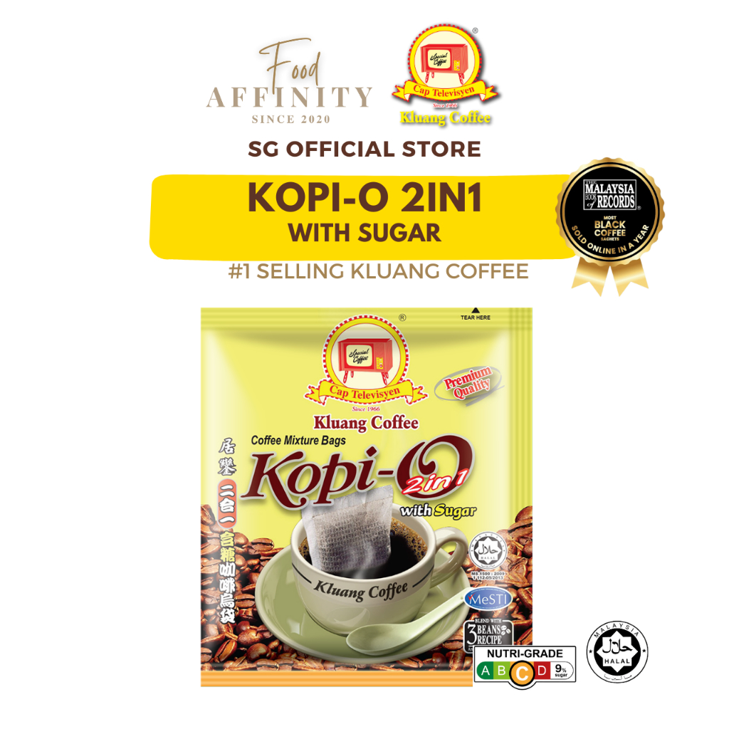 [Gift] Kluang Coffee Cap TV Kopi-O 2IN1 with Sugar 23gm - by Food ...