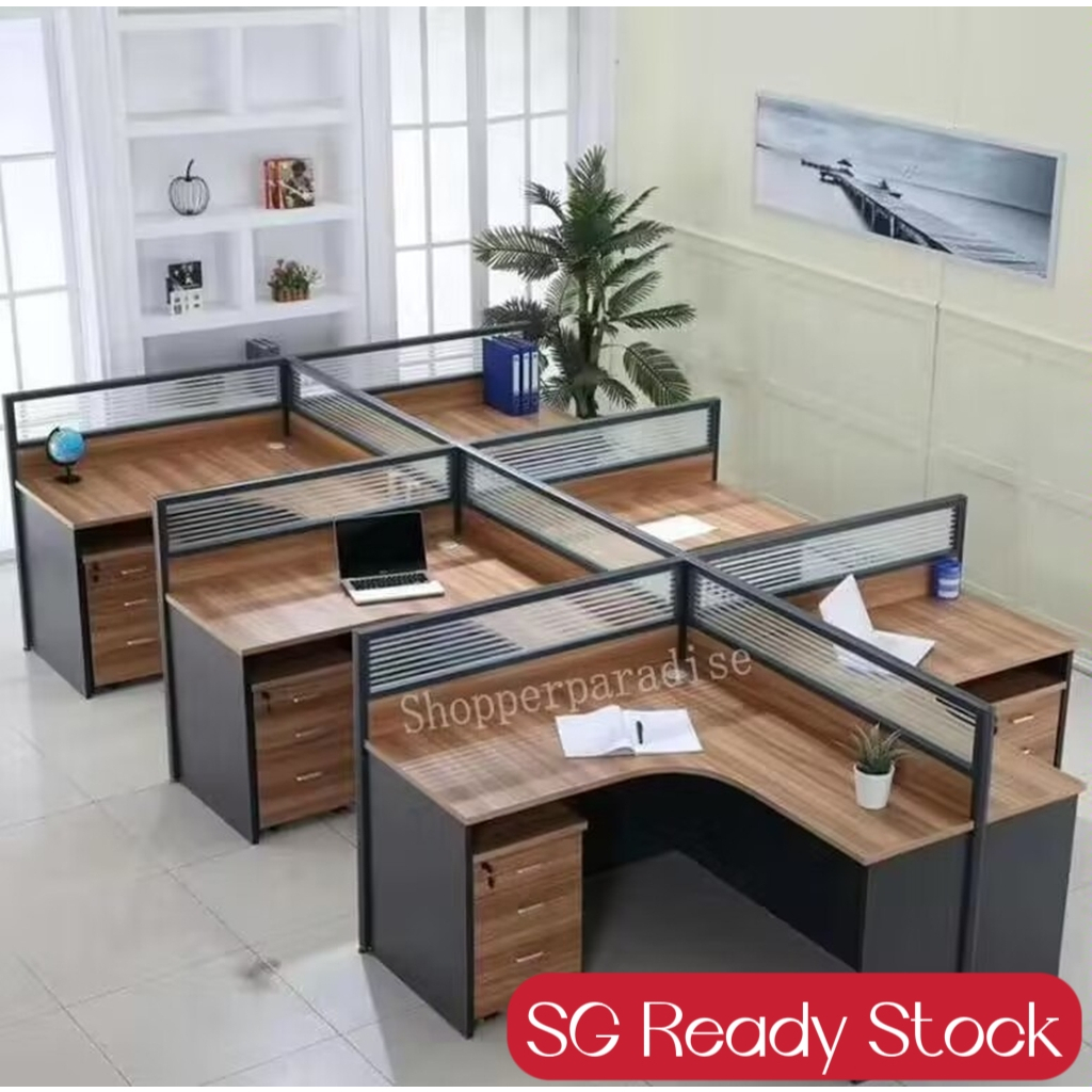 B152 L Shape Executive Workstation w Pedestal, Office Table, Cubicle ...