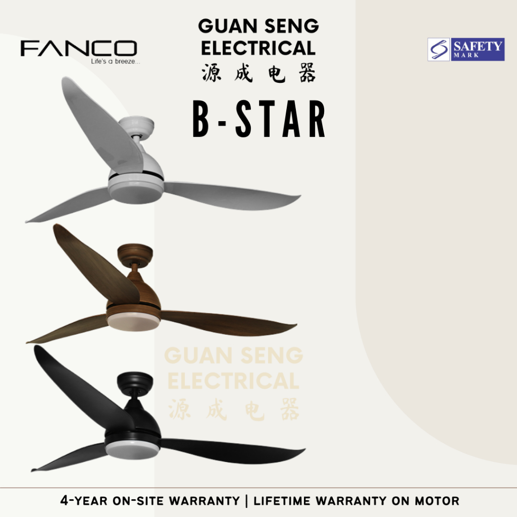 [Installation] FANCO B-Star 36" 46" 52" DC Motor Ceiling Fan with 3 ...