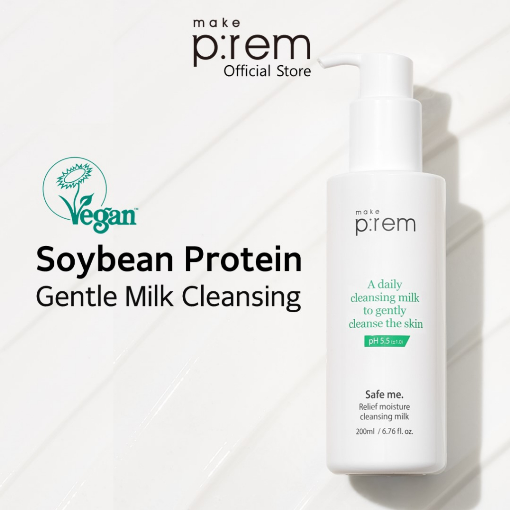 MAKE PREM Safe me. Relief Moisture Cleansing Milk 200ml | Shopee Singapore