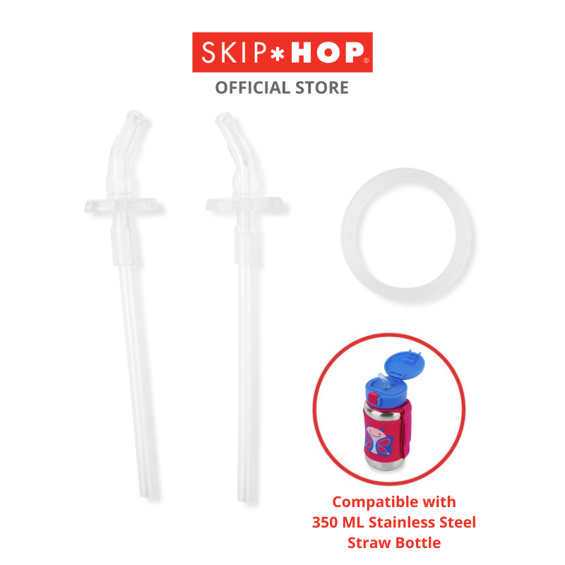 Skip Hop Spark Style Stainless Steel Straw Kids Bottle Extra Straws - 2 ...