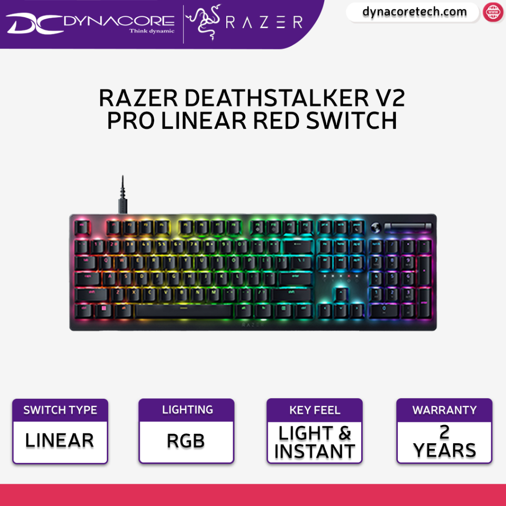【24-Hr Delivery】Razer DeathStalker V2 Pro Linear Optical Switch ...